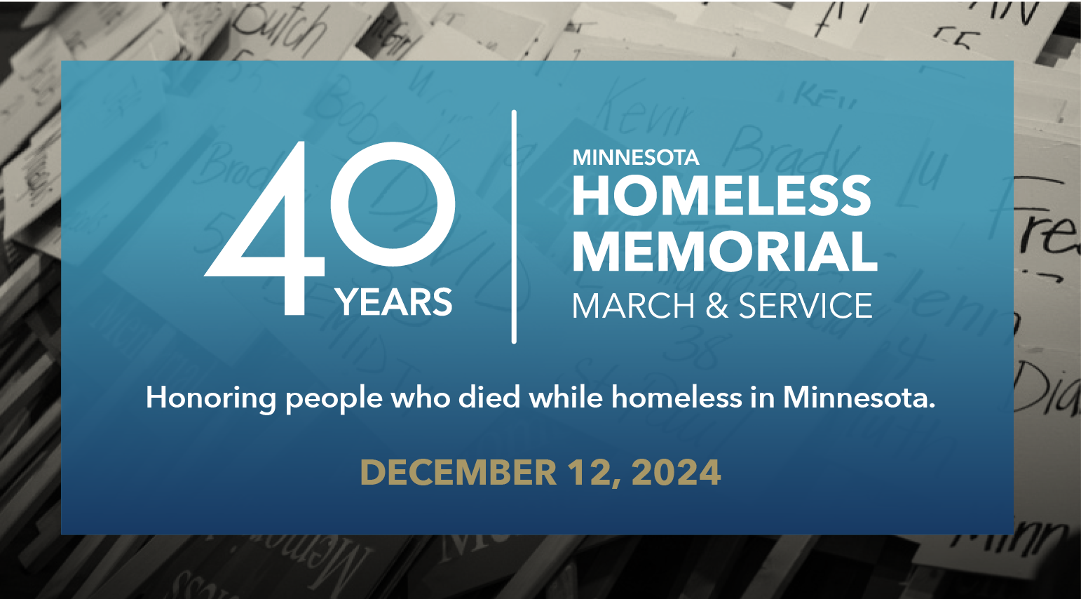 40th Annual Homeless Memorial March and Service - Simpson Housing Services